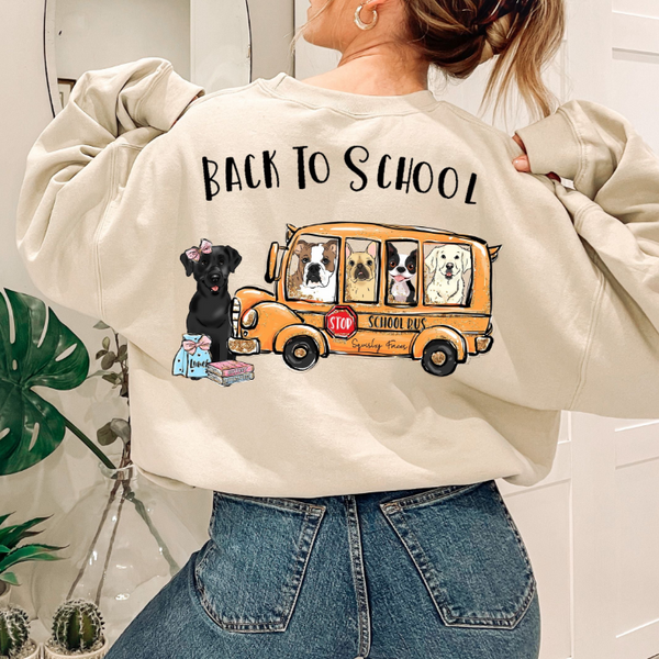 All Breed Back To School Riding On A Bus Sweatshirt | Squishy Faces